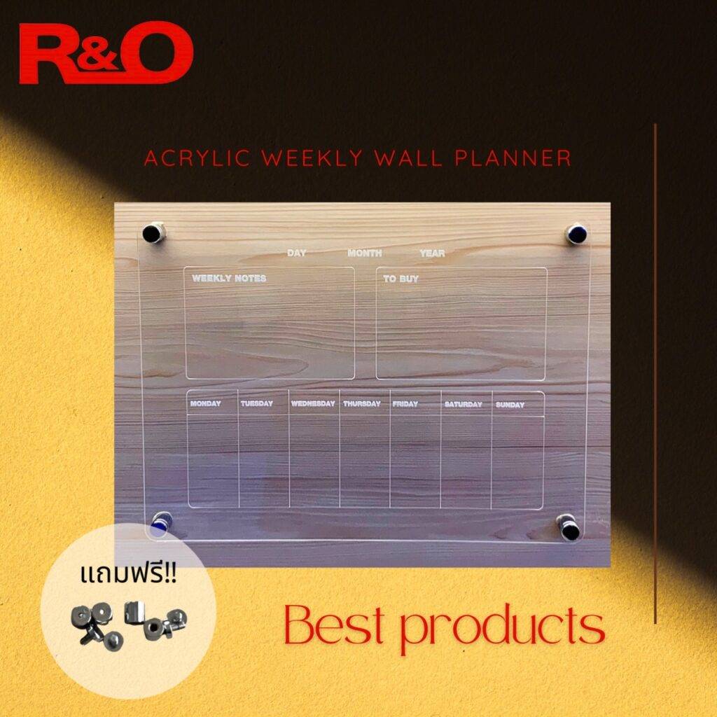 MONTHLY WALL PLANER Acrylic Calendar Planner 47 cm. x 35 cm. – R&O